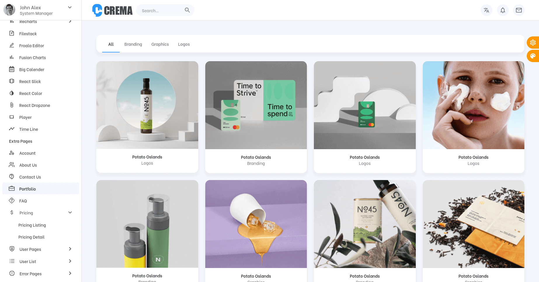 Material Design(MUI) | Crema React Admin Template.